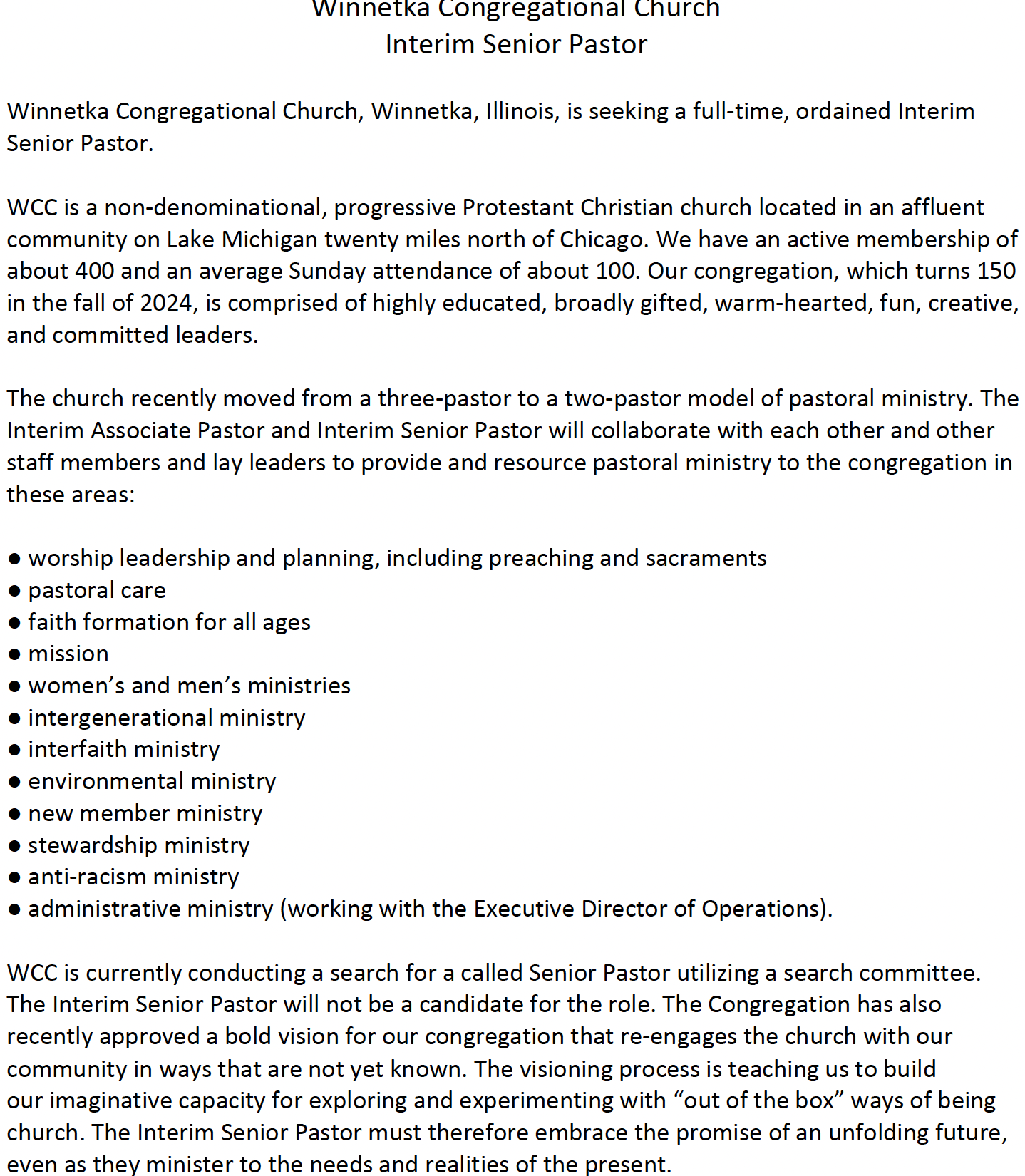 UCC Ministry Opportunities